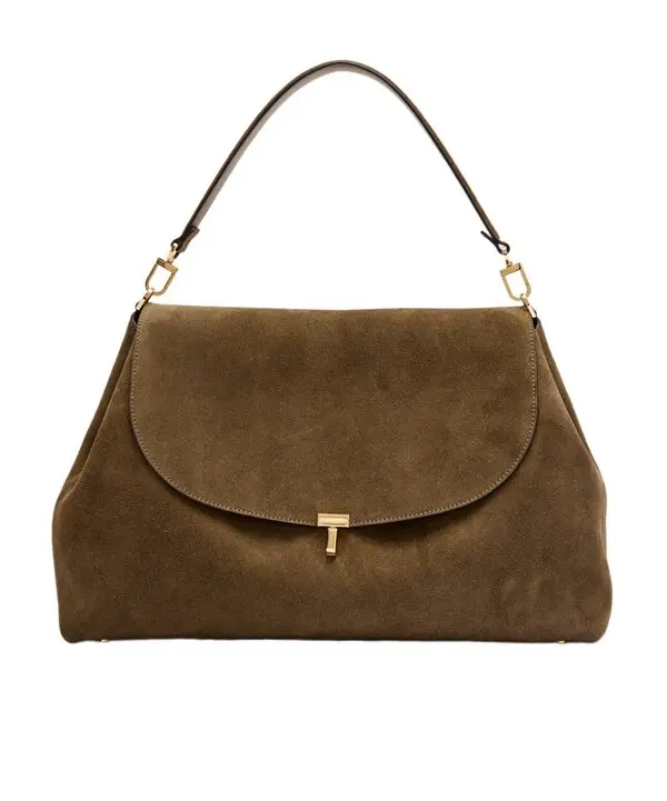 TOTEME T-lock Suede Top Handle Bag