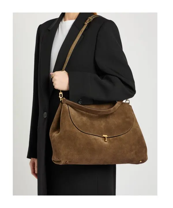 TOTEME T-lock Suede Top Handle Bag