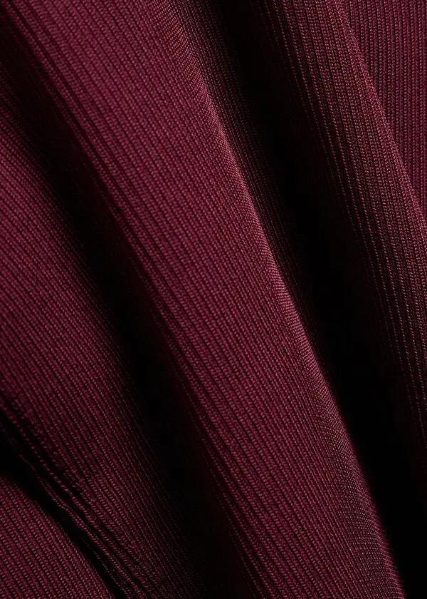 SELF-PORTRAIT Keyhole Ribbed Stretch-knit Top