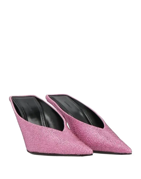 Balenciaga Crystal-embellished Leather High Heel Mules