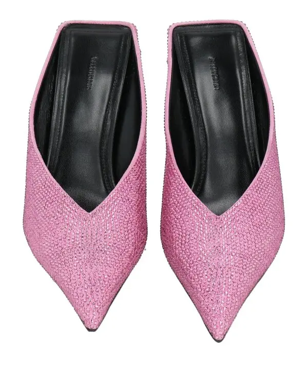 Balenciaga Crystal-embellished Leather High Heel Mules