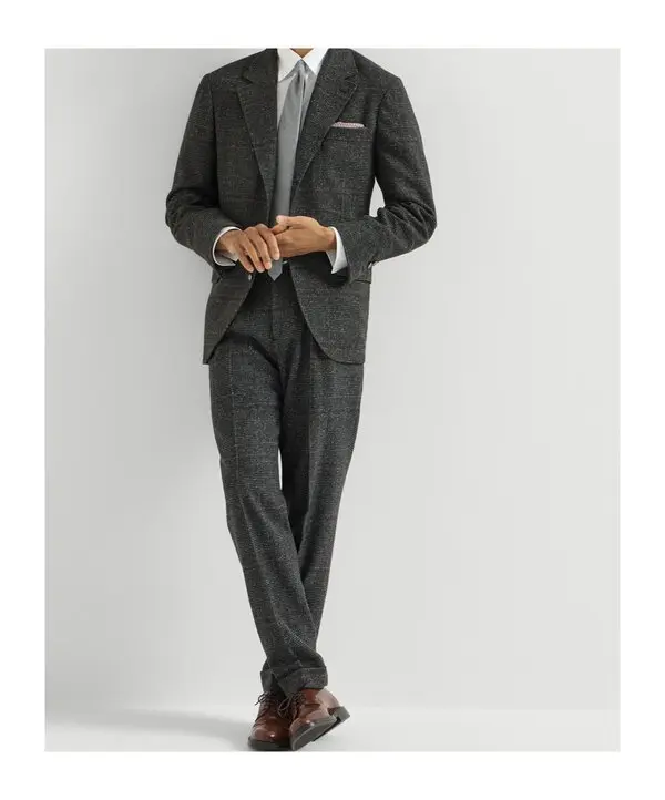Brunello Cucinelli Prince Of Wales Flannel Trousers