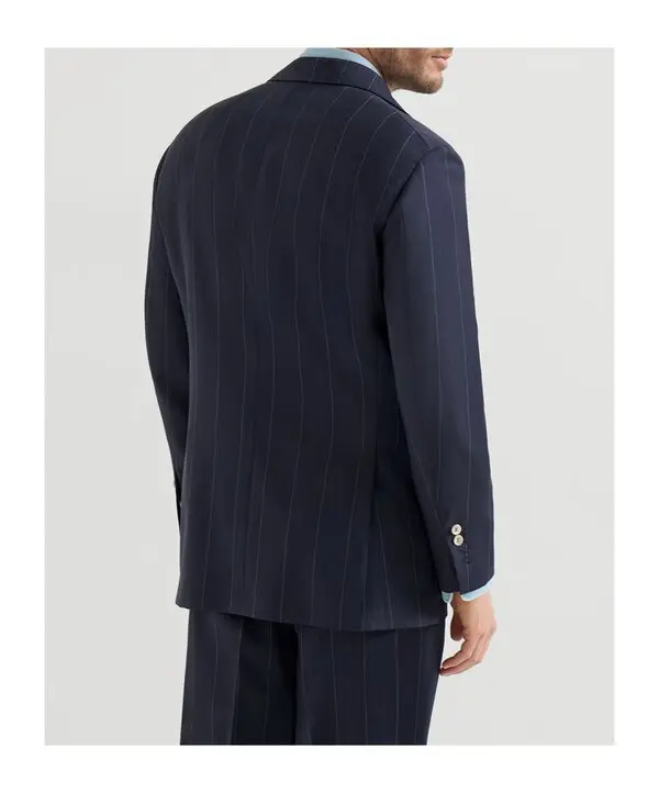 Brunello Cucinelli Virgin Wool Chalk Stripe Tailor Blazer