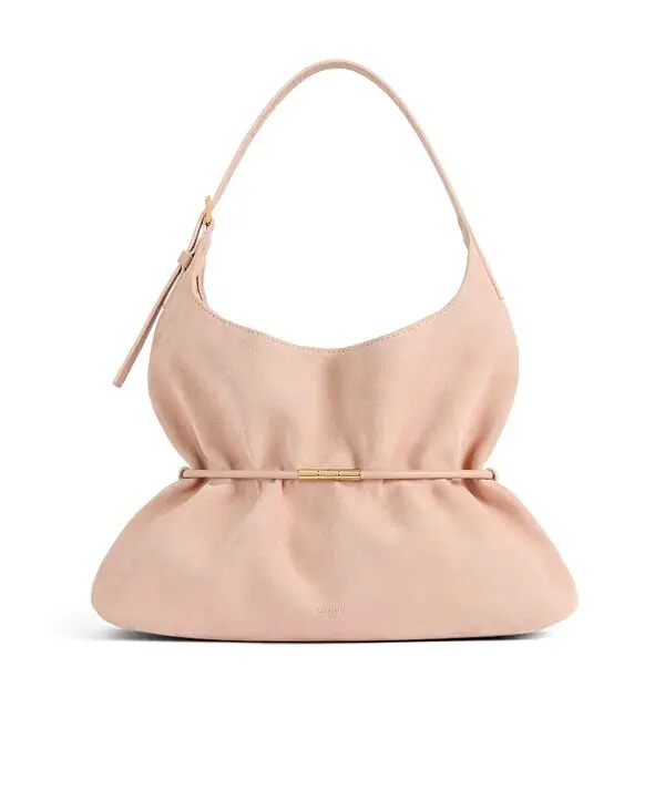 Balmain Sphynx Medium Bag In Suede - Pink