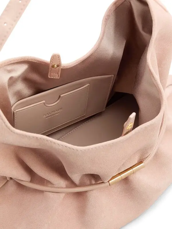Balmain Sphynx Medium Bag In Suede - Pink
