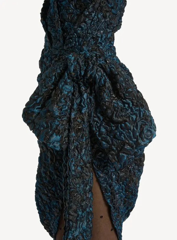 Balmain Draped Cloqué Jacquard Dress