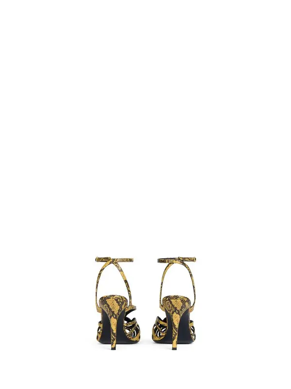Balmain Python-effect Leather Cage Sandals