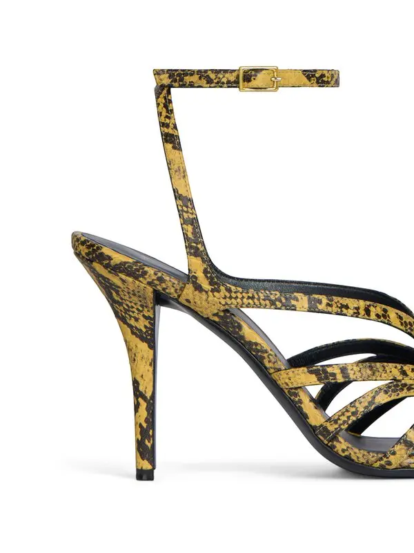 Balmain Python-effect Leather Cage Sandals