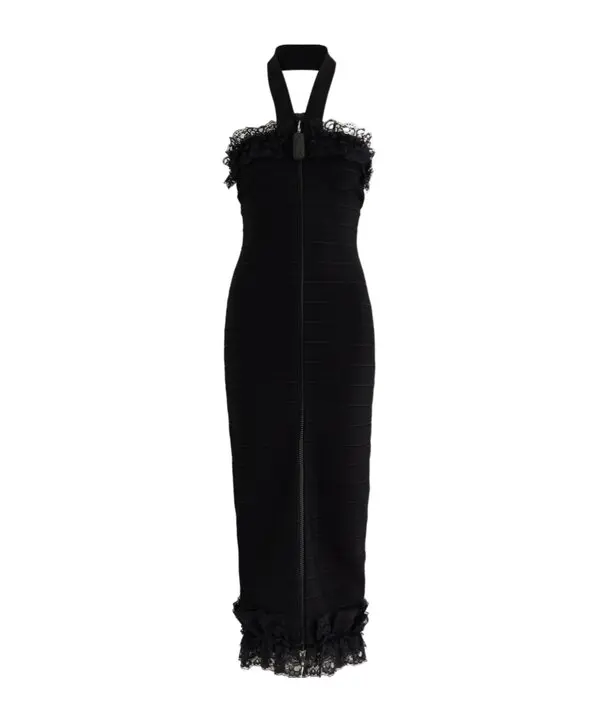 SELF-PORTRAIT X Christopher Kane Lace-trimmed Midi Dress - Black