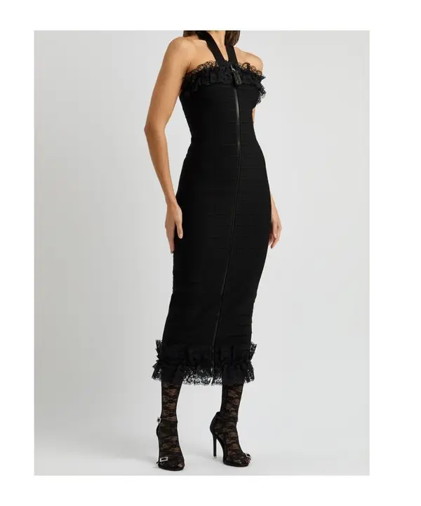 SELF-PORTRAIT X Christopher Kane Lace-trimmed Midi Dress