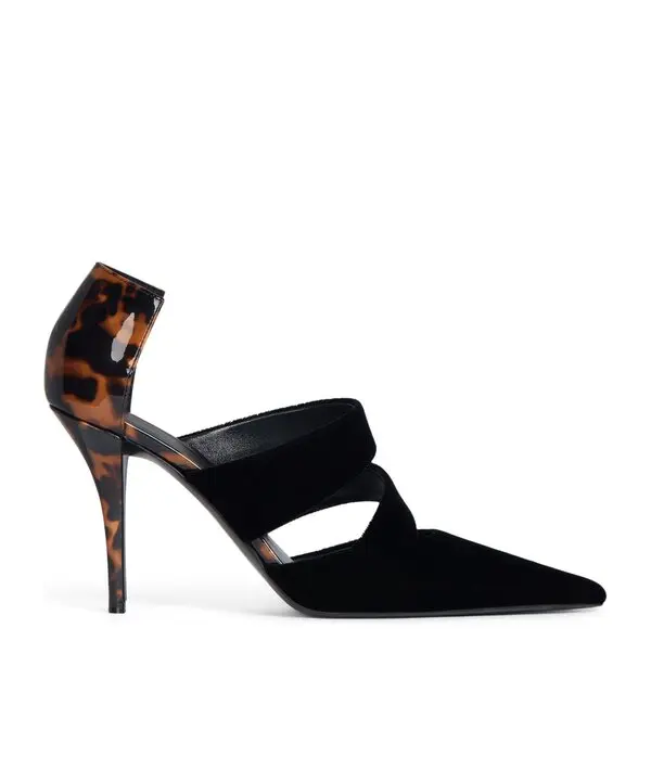 Balmain Velvet And Printed Patent Leather Pumps