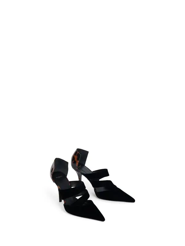 Balmain Velvet And Printed Patent Leather Pumps