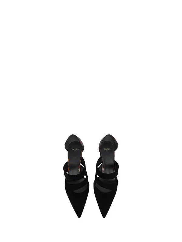 Balmain Velvet And Printed Patent Leather Pumps