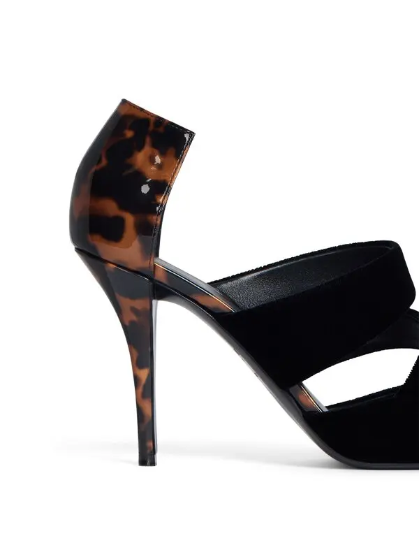 Balmain Velvet And Printed Patent Leather Pumps