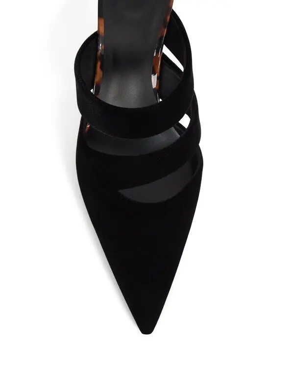 Balmain Velvet And Printed Patent Leather Pumps