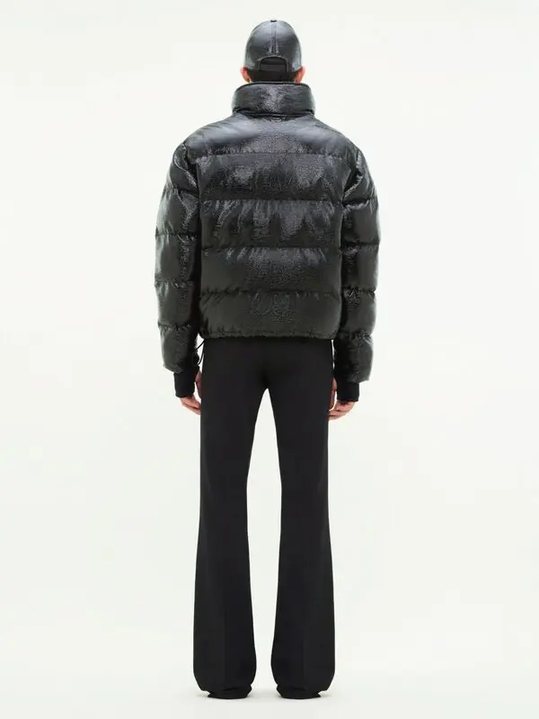 COURREGES High Collar Down Jacket With Embroidered Logo