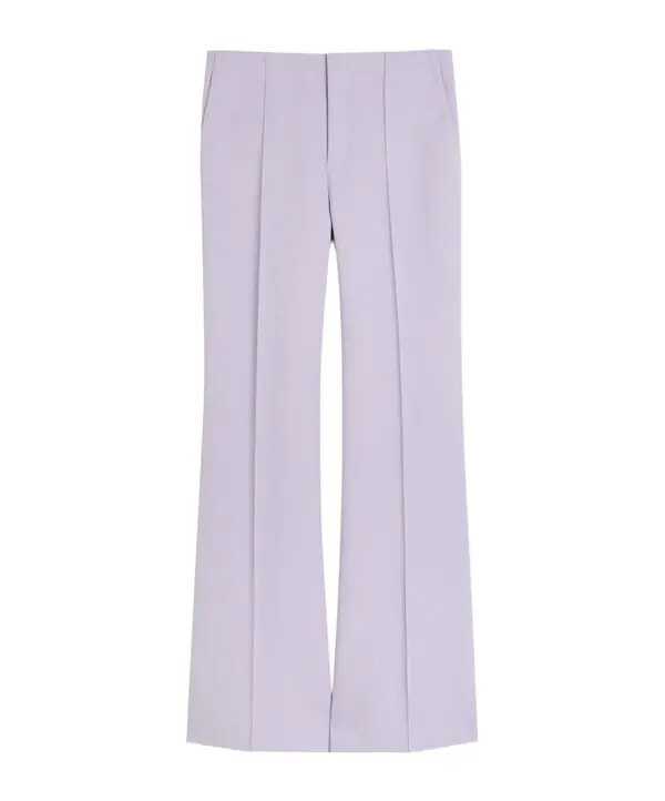 Chloé Pintuck Flared-leg Wool Trousers