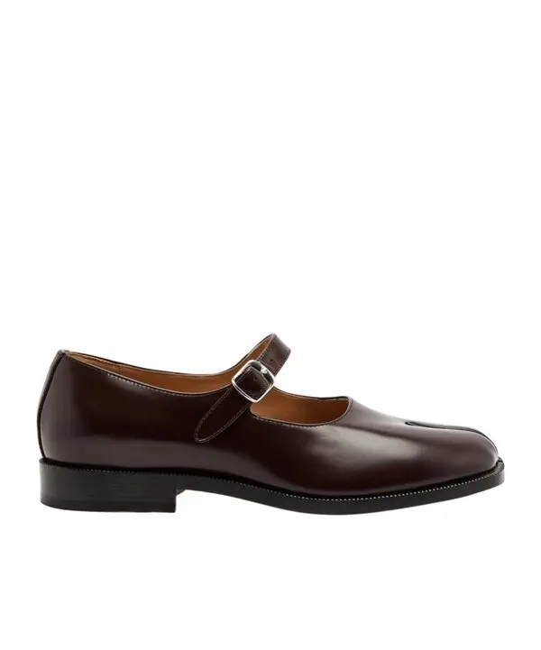 MAISON MARGIELA Tabi Leather Mary Jane Flats - Black