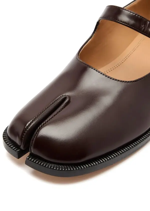 MAISON MARGIELA Tabi Leather Mary Jane Flats - Black