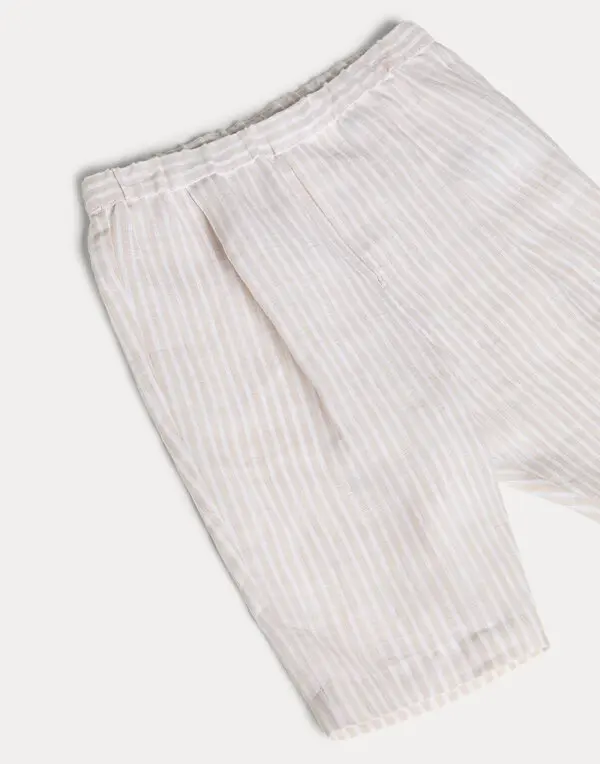 Brunello Cucinelli Striped Lightweight Linen Trousers