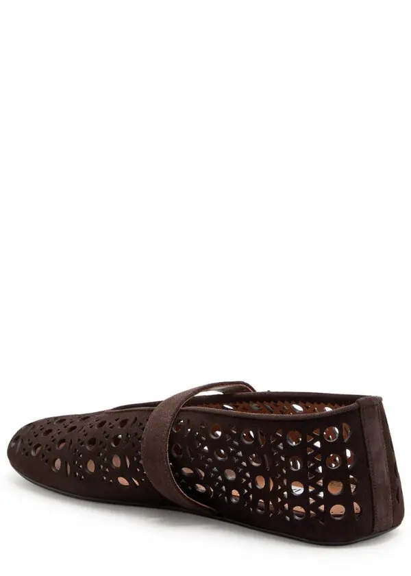 Alaïa Vienne Cut-out Suede Ballet Flats