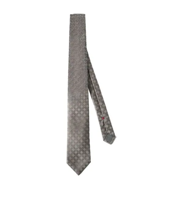 Brunello Cucinelli Silk Tie With Geometric Floral Pattern
