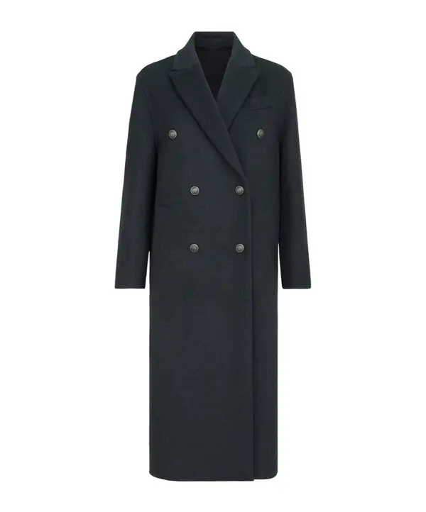 Brunello Cucinelli Hand-crafted Double-faced Cashmere Coat With Monili