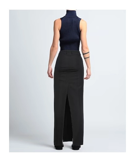 Balenciaga Midi Skirt With Waist Loop And Back Slit