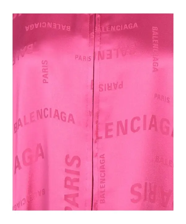 Balenciaga Satin Solid-color Turtleneck Zip-up Jacket