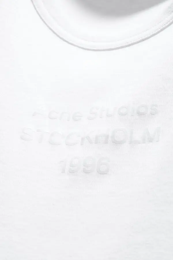 Acne Studios Logo-print Ribbed Tank Top - White