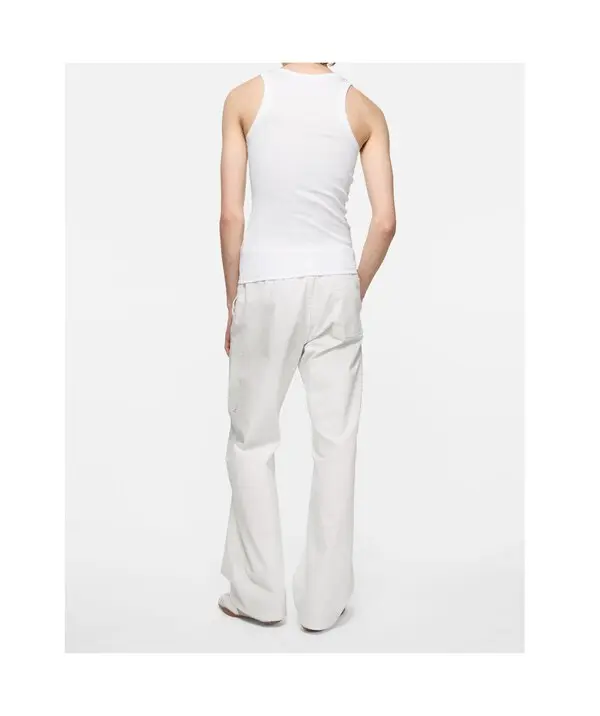 Acne Studios Logo-print Ribbed Tank Top - White