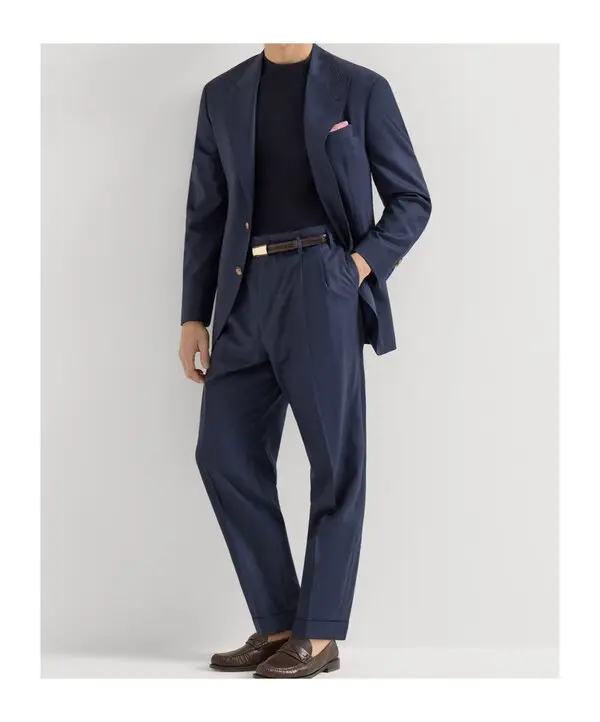 Brunello Cucinelli Virgin-wool Chevron Tailor Blazer With Peak Lapels