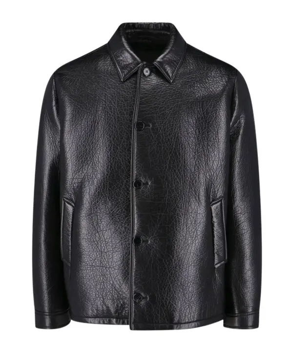 Prada Long Sleeve Leather Jacket