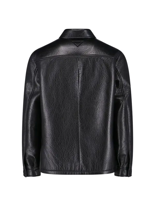 Prada Long Sleeve Leather Jacket