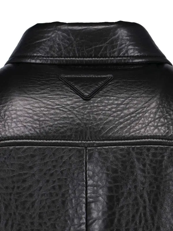 Prada Long Sleeve Leather Jacket