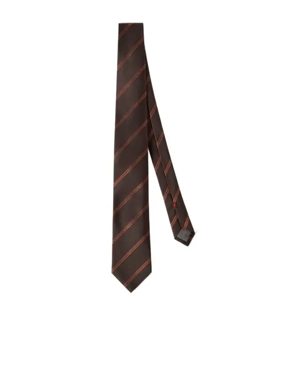 Brunello Cucinelli Striped Silk Tie