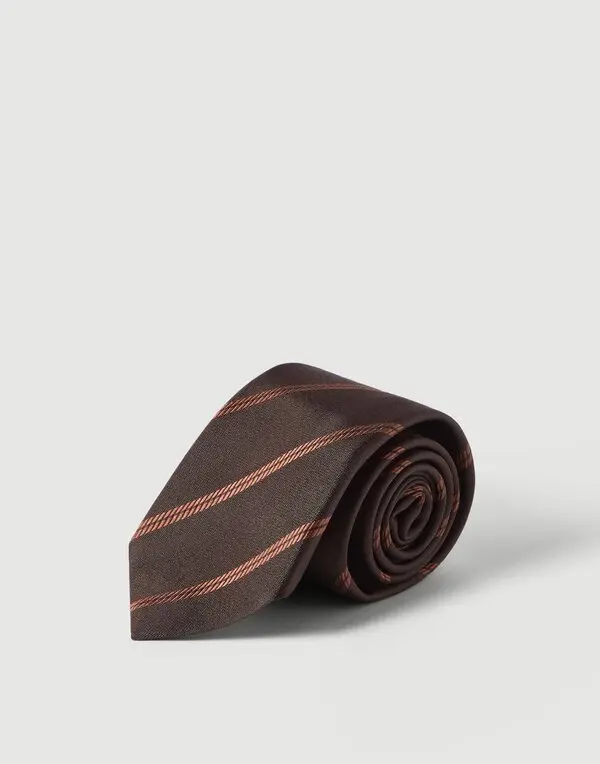 Brunello Cucinelli Striped Silk Tie
