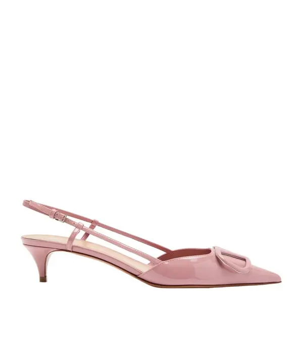 Valentino Garavani Vlogo 40 Patent Leather Slingback Pumps - Pink