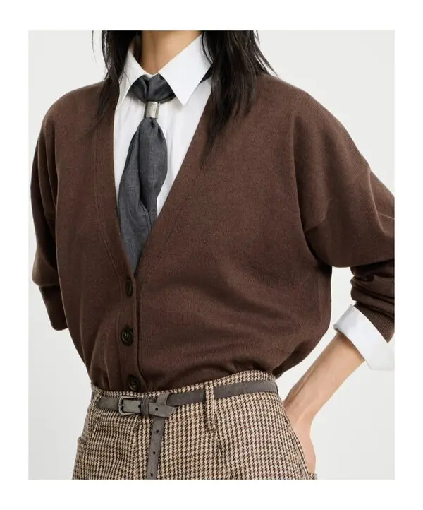 Brunello Cucinelli Cashmere Cardigan With Monili Detailing