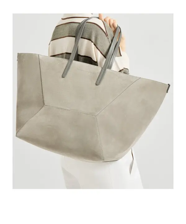 Brunello Cucinelli Large Suede Tote Bag
