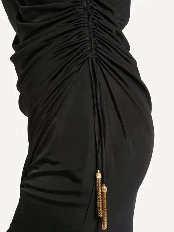 Balmain Draped Jersey Mini Dress