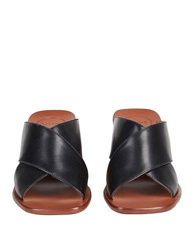 Chloé Black Leather Sandals With Chunky Raffia Heel