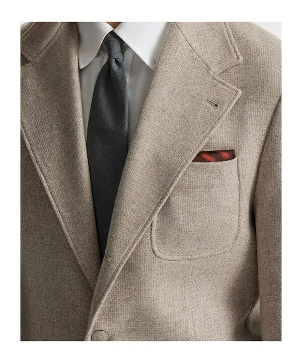 Brunello Cucinelli Regimental Stripe Silk Pocket Square