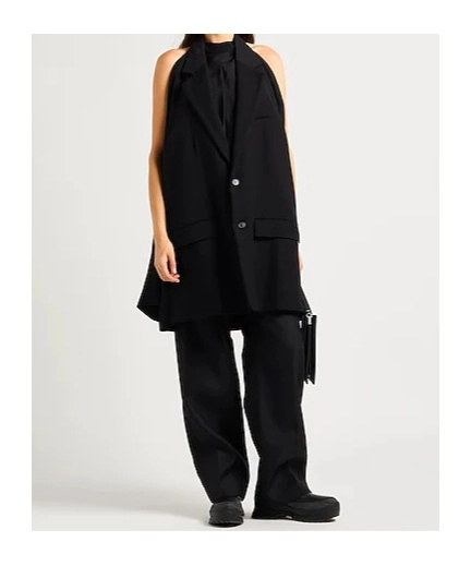 Balenciaga Crepe Open Back Halterneck Dress