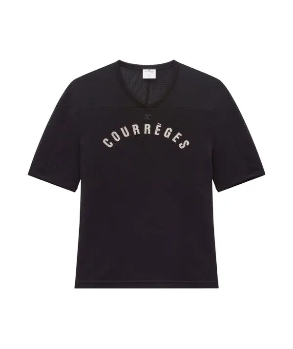 COURREGES Courrèges Logo Printed Mesh T-shirt