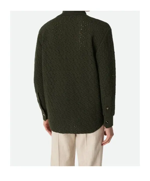 Bottega Veneta Cotton Crochet Knit Shirt