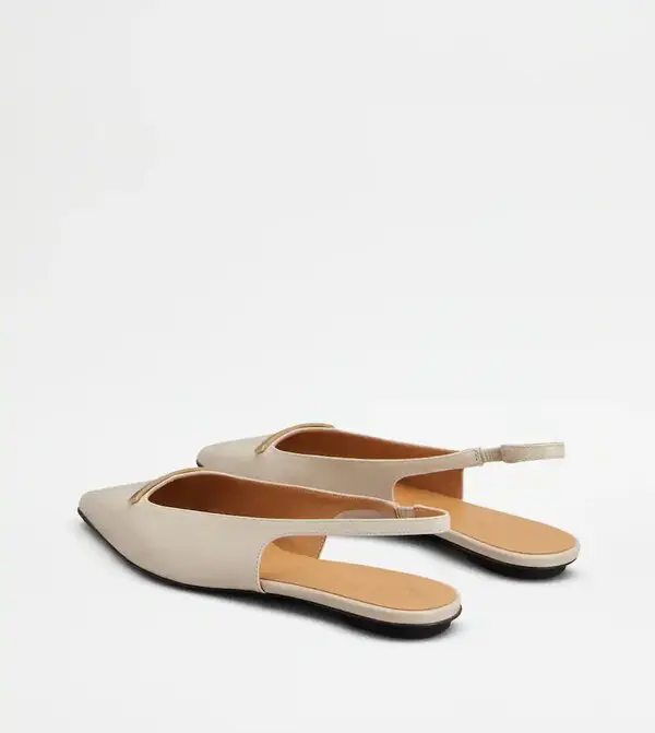 TOD'S Slingback Ballet Flats With Metal Detailing