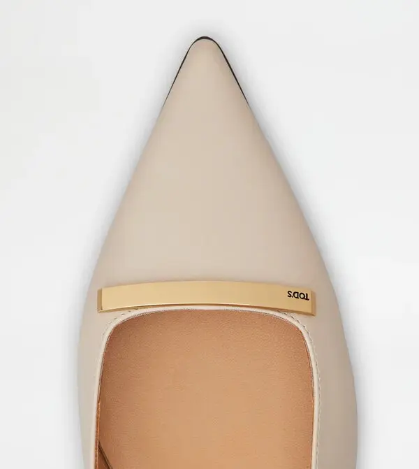 TOD'S Slingback Ballet Flats With Metal Detailing