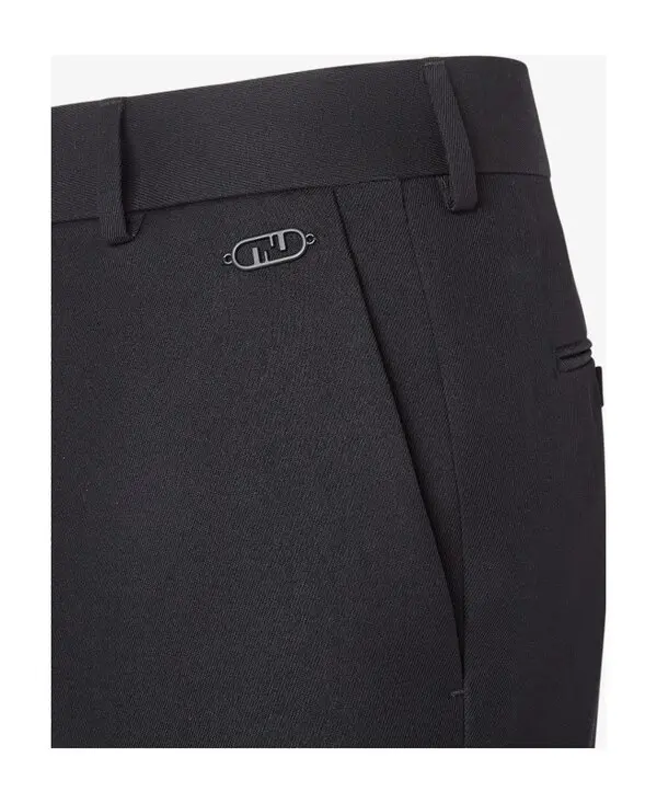 Fendi Straight Leg Tailored Trousers - Black