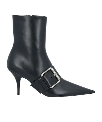 Balenciaga Pointed-toe Ankle Boots With Buckle Detail